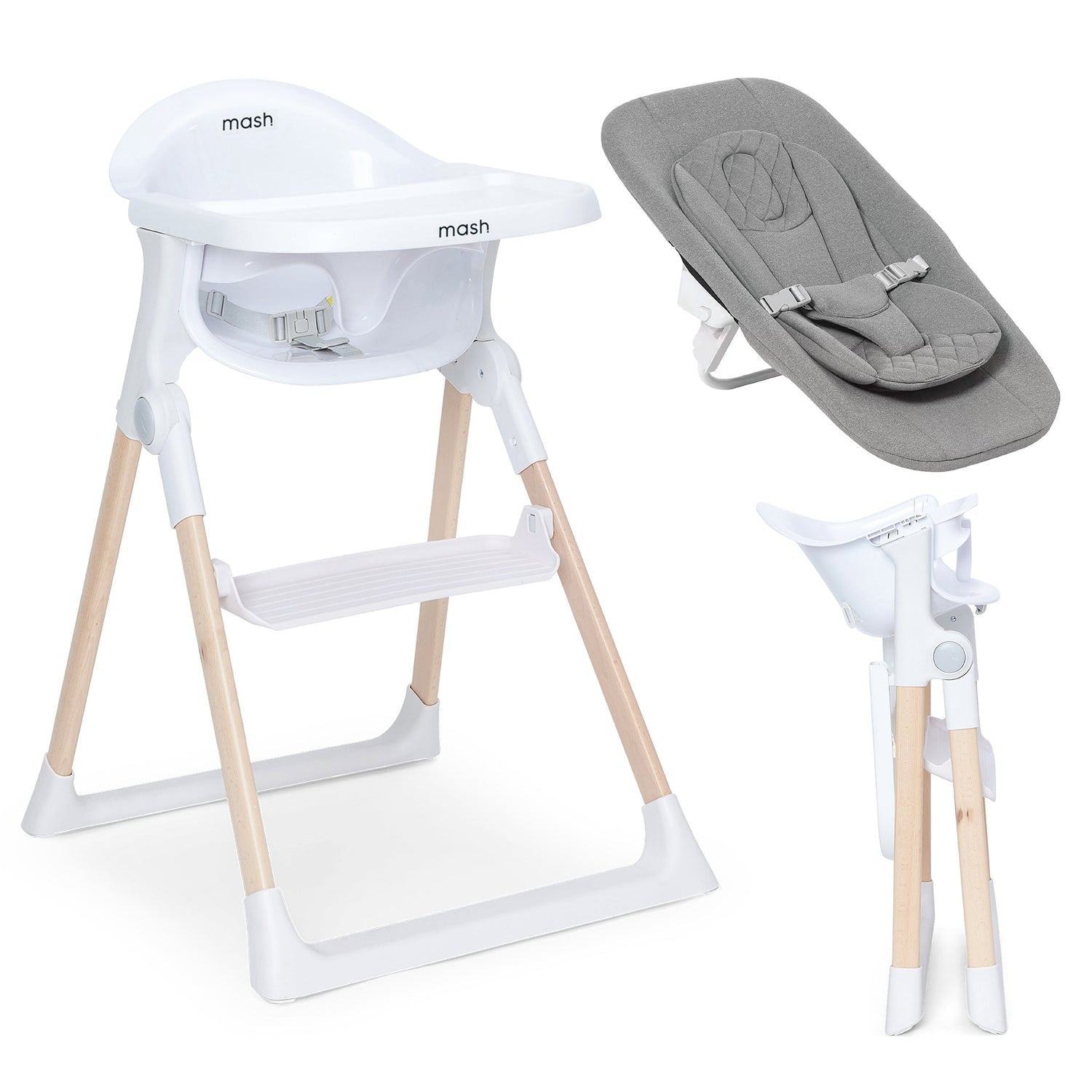 Mash High Chair & Newborn Seat - White – Baby Elegance Wholesale
